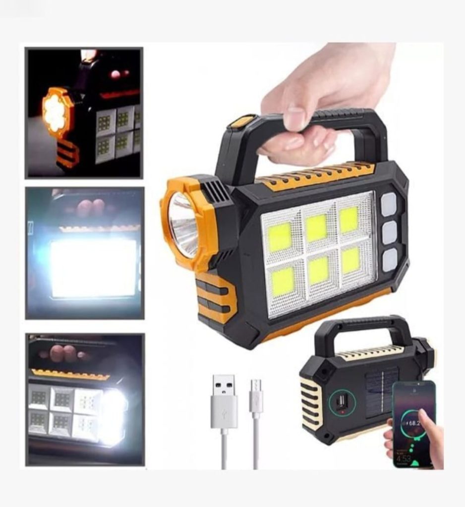 Linterna y Foco LED Solar con Cargador para Celular - Mi Rincón Solar