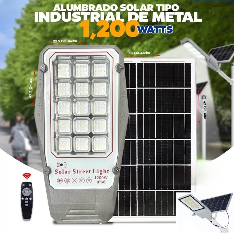 Foco Solar 1200w Tipo Luminaria Pública - Mi Rincón Solar